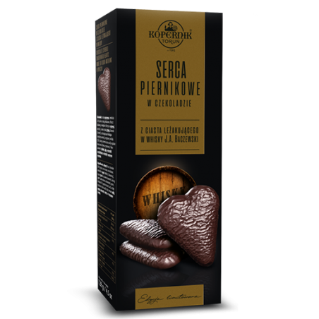 Pierniki Kopernik - serca piernikowe w czekoladzie z ciasta leżakującego w whisky J.A Baczewski ...